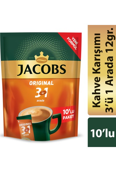 Jacobs 3ü1 Arada 10'lu Paket Jacobs 3ü1 Arada 10'lu Paket