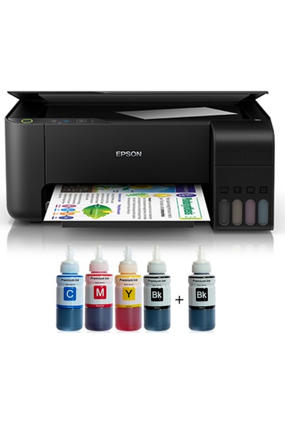 Epson Eco Tank L3110 ve Bitmeyen Kartuş Yazıcı İthalatçı Garantili