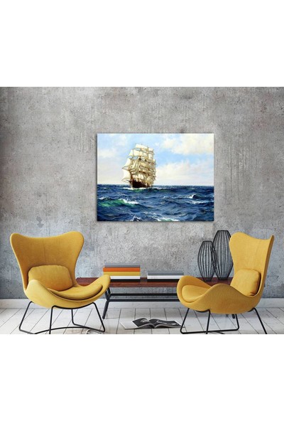 Tablosan Yağlıboya Denizde Yelkenli Kanvas Tablo