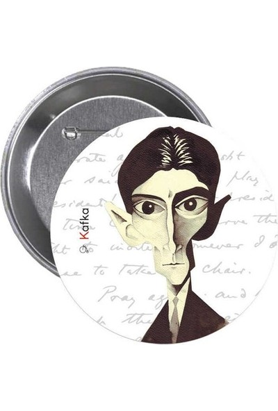 Franz Kafka Karikatür - Rozet Franz Kafka Karikatür - Rozet