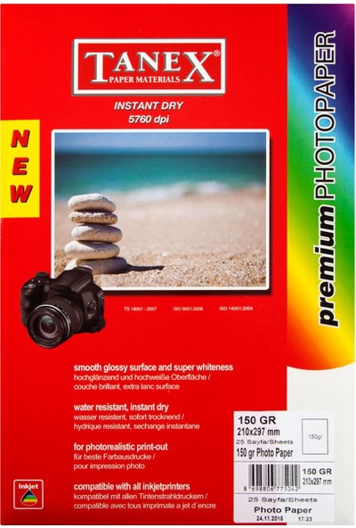 Tanex Fotoğraf Kağıdı A4 150 gr 25 Li