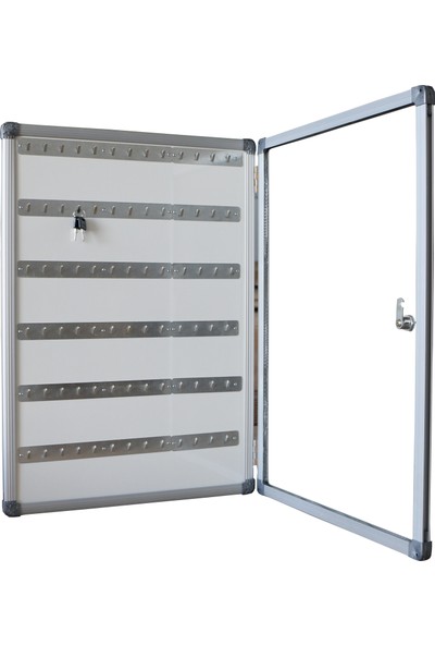 Abc 50 x 70 cm 78 Anahtar Kapasiteli Alüminyum Çerçeve Anahtar Dolabı