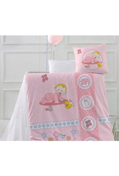 Kristal Bebek Nevresim Takımı Happy Baby Pembe Kristal Bebek Nevresim Takımı Happy Baby Pembe