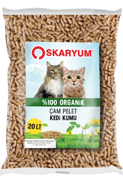 Oskaryum Çam Peleti Kedi Kumu 20 lt Oskaryum Çam Peleti Kedi Kumu 20 lt