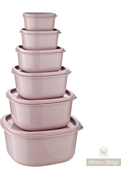 White & Begie Adela 6′Lı Saklama Kabı - Lila