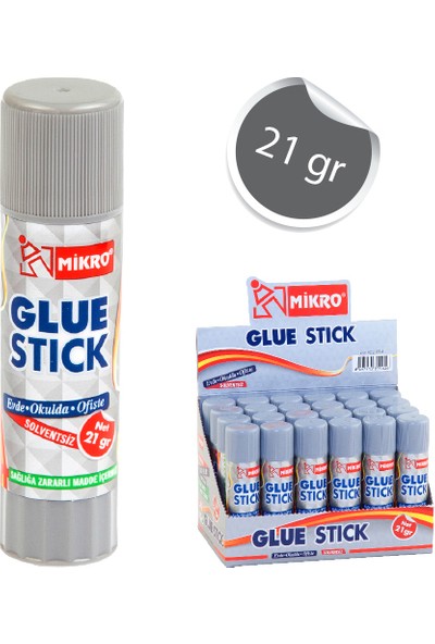 Mikro Glue Stick Yapıştırıcı 21Gr 24'Lü Paket Mikro Glue Stick Yapıştırıcı 21Gr 24'Lü Paket