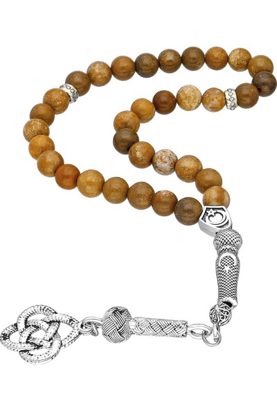 Chavin 6 Mm. Akik Taşlı Telkari Püskül Erkek Tesbih Ea56