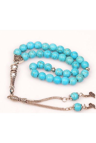 Taş Sandığı Turkuaz Taşı Tesbih ( 8 Mm ) - Pres Turkuaz