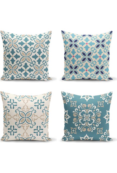 Ysahome 4'lü Kombin Dekoratif Kırlent Yastık Kılıfı