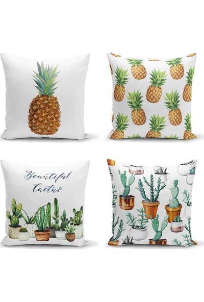 Ysahome 4'lü Kombin Dekoratif Kırlent Yastık Kılıfı