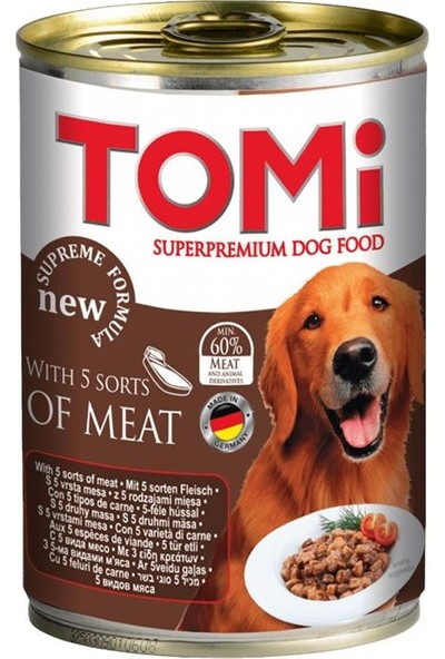 Tomi 5 Çesit Kırmızı Etli Köpek Konservesi 400 gr Tomi 5 Çesit Kırmızı Etli Köpek Konservesi 400 gr