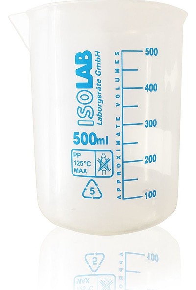 Isolab 500Ml Ölçü Kabı Beher Mavi Skala Isolab 500Ml Ölçü Kabı Beher Mavi Skala