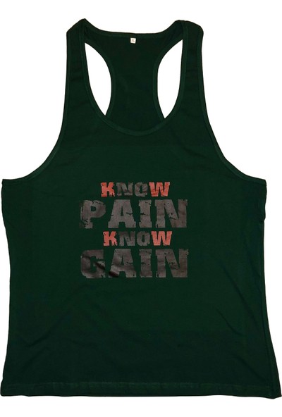 Top Glory Fitness Gym Tank Top Atlet Sporcu Atleti Yeşil 5002