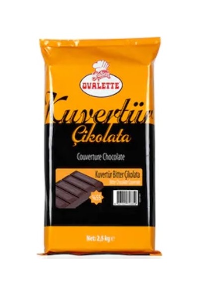 Ovalette Bitter Pasta Eritme Kazıma Kuvertür Çikolata 2,5 kg Ovalette Bitter Pasta Eritme Kazıma Kuvertür Çikolata 2,5 kg