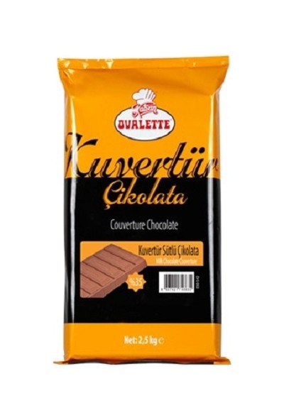 Ovalette Sütlü Pasta Eritme Kazıma Kuvertür Çikolata 2,5 kg