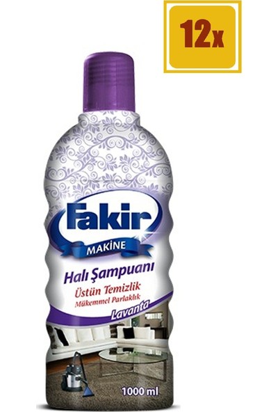 Fakir Halı Şampuanı Matik Lavanta 1000 ml 12'li Set Fakir Halı Şampuanı Matik Lavanta 1000 ml 12'li Set