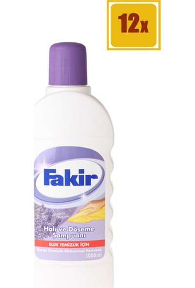 Fakir Halı Şampuanı Elde Yıkama Lavanta 1000 ml 12'li Set Fakir Halı Şampuanı Elde Yıkama Lavanta 1000 ml 12'li Set