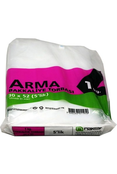 Naksan Arma Şeffaf Bakkaliye ve Kuruyemiş Torbası 30X52 (5'lik)