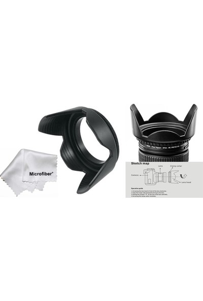 Tianya 52MM Lensler Için Yaprak Parasoley Flower Hood Tianya 52MM Lensler Için Yaprak Parasoley Flower Hood