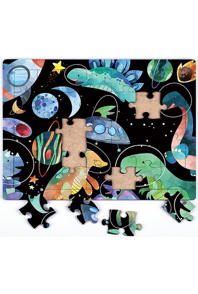 King Of Puzzle Dinzorlar Uzayda Ahşap Puzzle 35 Parça (Xxxv-06) King Of Puzzle Dinzorlar Uzayda Ahşap Puzzle 35 Parça (Xxxv-06)