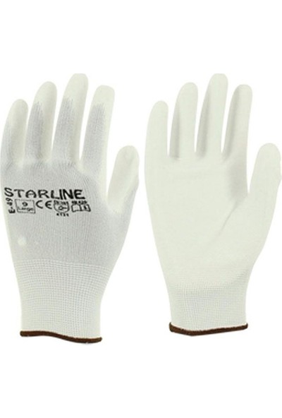 Starline E-49Gs Poliüretan Eldiven (No:9) (Gri-Siyah)