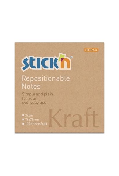 Hopax Stıckn Yapışkanlı Not Kağıdı 100 Yp 76X Kraft Notes Hopax Stıckn Yapışkanlı Not Kağıdı 100 Yp 76X Kraft Notes