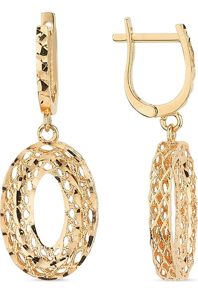 Aypa Mücevher Ag00031Kp-001 Kırmızı Altın Sallantılı Küpe Aypa Mücevher Ag00031Kp-001 Kırmızı Altın Sallantılı Küpe