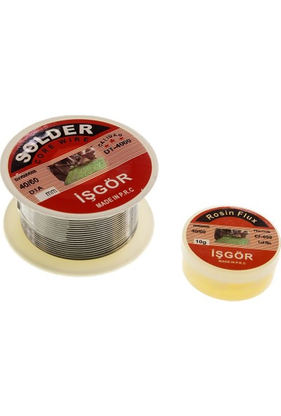 İşgör Lehim Pastası ve Lehim Teli Lehimleme Kremi Solder 40/60 İşgör Lehim Pastası ve Lehim Teli Lehimleme Kremi Solder 40/60