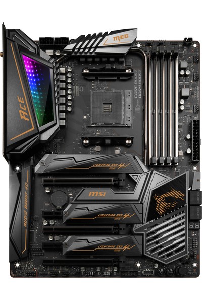 MSI MEG X570 ACE AM4 DDR4 4600 mhz (OC) 3 x M.2 USB 3.2 WIFI 2X LAN RGB ATX Anakart MSI MEG X570 ACE AM4 DDR4 4600 mhz (OC) 3 x M.2 USB 3.2 WIFI 2X LAN RGB ATX Anakart