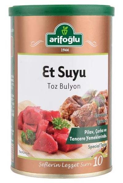 Arifoğlu Et Suyu Toz Bulyon 250 gr Teneke Arifoğlu Et Suyu Toz Bulyon 250 gr Teneke