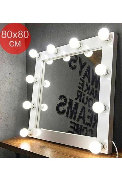 Masalina Işıklı Beyaz Cerceveli 80 x 80 cm