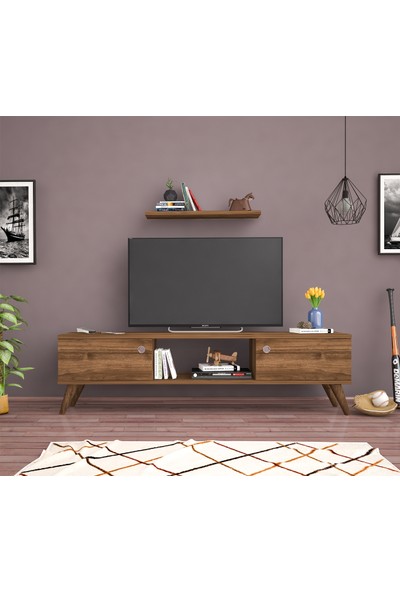 Mbes Mobilya Eda Haliç-Ceviz 140 cm Tv Ünitesi
