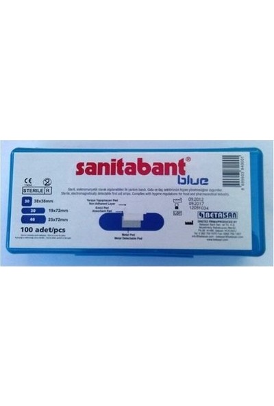 Sanitabant Mavi Yara Bandı Metalli 100 Lü