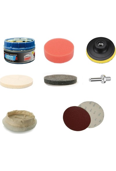 Depolife Oto Araç Kaporta Tampon Cizik Giderici Pasta Cila Set Boya Temizleme Parlatma Polisaj Seti