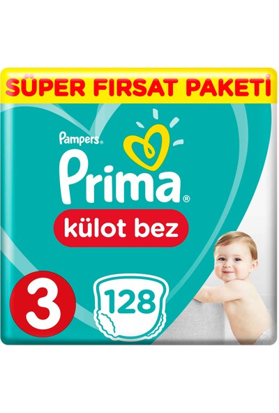 Prima Külot Bebek Bezi 3 Beden 128 Adet Midi Süper Fırsat Paketi Prima Külot Bebek Bezi 3 Beden 128 Adet Midi Süper Fırsat Paketi