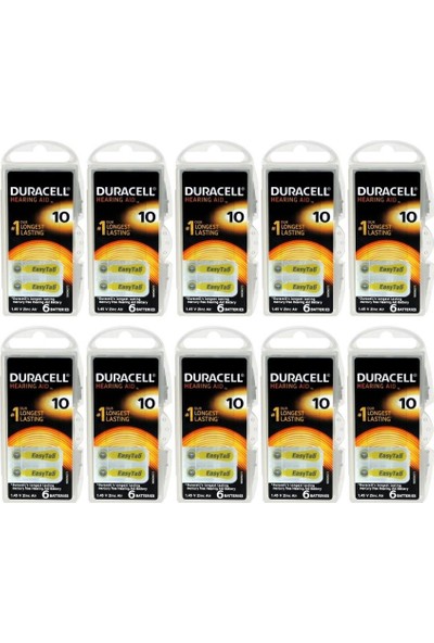 Duracell Activair 10 Numara 60'lı Özel Kulaklık Pili Paketi ( 60 Adet )
