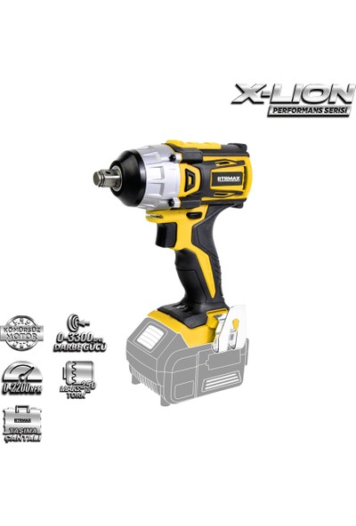 RTRMAX RTX2028B 18V Kömürsüz Darbeli Somun Sıkma (Aküsüz)