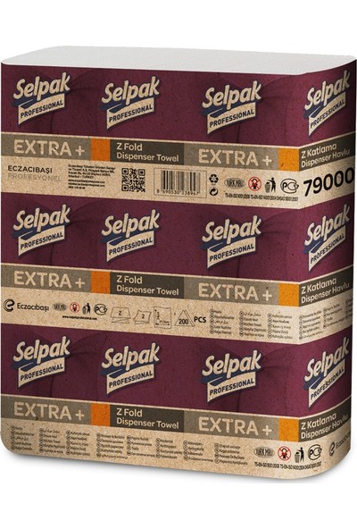 Selpak Professional Extra Z Katlı Dispenser Havlu Plus 200 Yaprak Koli Içi 12'li Paket Selpak Professional Extra Z Katlı Dispenser Havlu Plus 200 Yaprak Koli Içi 12'li Paket