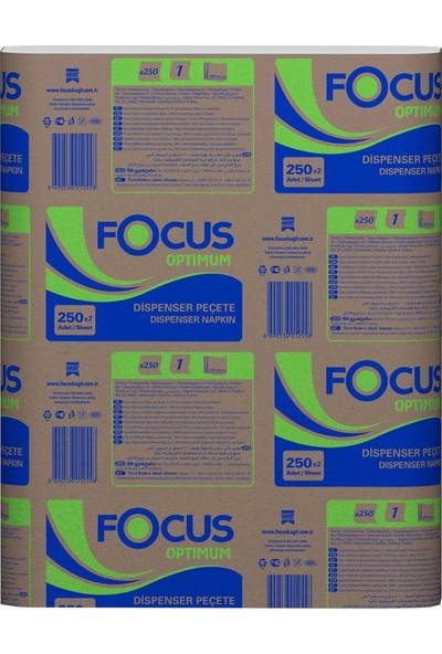 Focus Optimum Dispenser Peçete 250 Yaprak Koli Içi 18 Paket