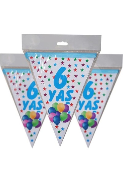 PartiPan 6 Yaş Yazılı Flama Mavi 10'lu PartiPan 6 Yaş Yazılı Flama Mavi 10'lu