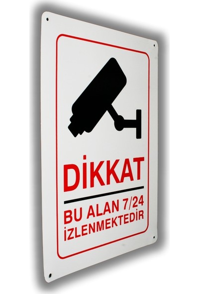 Adi̇lon Kamera 25.5 x 36 cm Metal İş Güvenliği Levhası