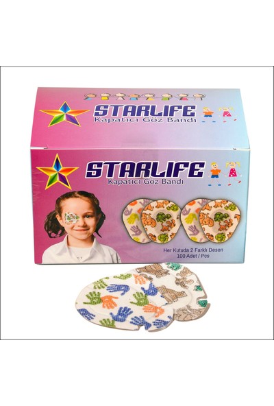 Starlife Göz Kapama Pedi Desenli Kız ve Erkek Çocuk 100 Adet Starlife Göz Kapama Pedi Desenli Kız ve Erkek Çocuk 100 Adet