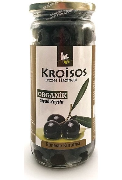 Kroisos Organik Siyah Zeytin - Güneşte Kurutma - 310 gr Kroisos Organik Siyah Zeytin - Güneşte Kurutma - 310 gr
