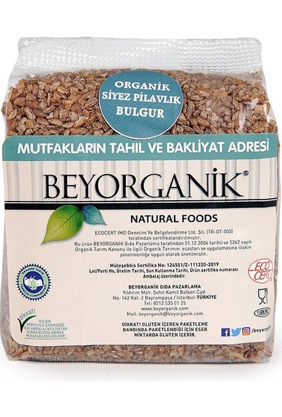 Beyorganik Gıda Organik Siyez Bulguru 500 gr Beyorganik Gıda Organik Siyez Bulguru 500 gr