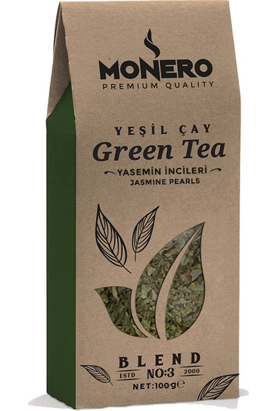 Monero Yasemin incileri Yeşil Çay 100 gr