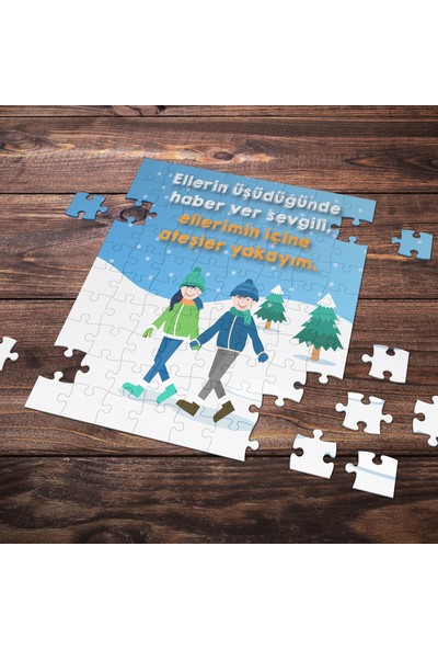 E-Hediyeci 99 Parça Romantik Tasarımlı Puzzle Yapboz No3