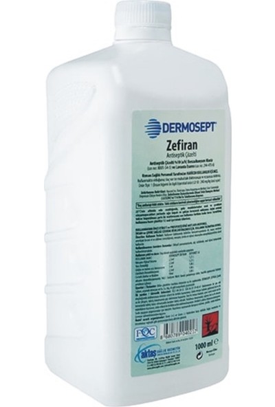 Dermosept Zefiran Çözelti 1000 ml Antibakteriyel Dermosept Zefiran Çözelti 1000 ml Antibakteriyel