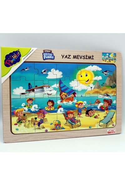 Playwood Ahşap Eğitici Puzzle / Yaz Mevsimi Playwood Ahşap Eğitici Puzzle / Yaz Mevsimi
