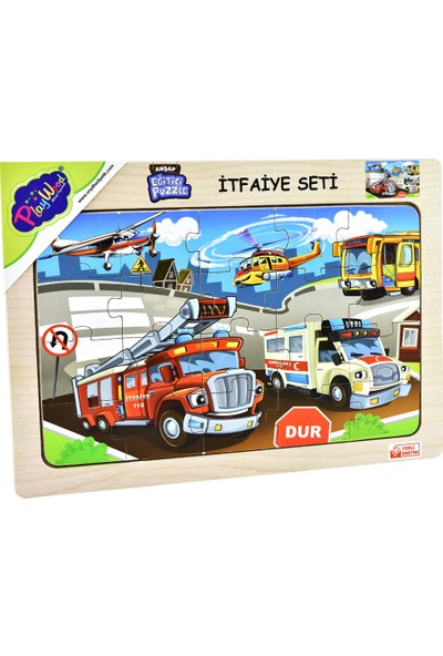 Playwood Ahşap Eğitici Puzzle / İtfaiye Seti Playwood Ahşap Eğitici Puzzle / İtfaiye Seti