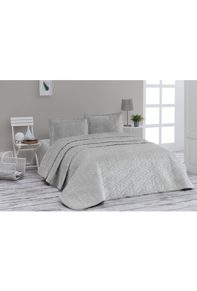 Dinarsu Yatak Örtüsü Seti Çift Kişilik Ruby Açık Gri Dinarsu Yatak Örtüsü Seti Çift Kişilik Ruby Açık Gri